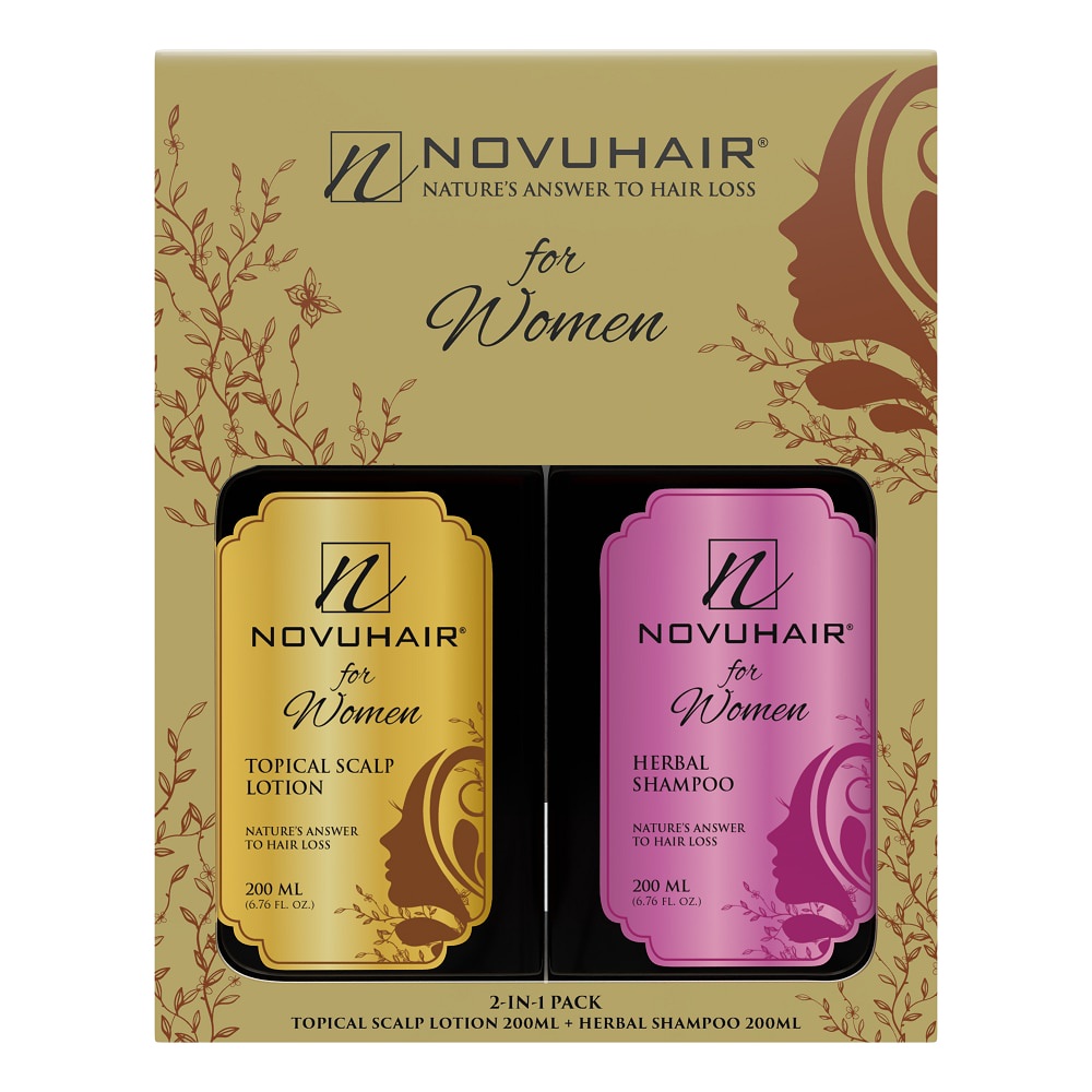 NOVUHAIR Topical Scalp Lotion and Herbal Shampoo For Women 2 in 1 200ml ...