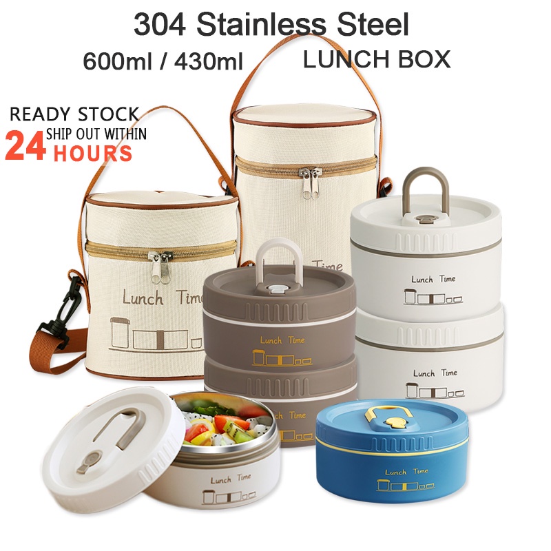 304 Stainless Steel Lunch Box Bento Box Insulated Food Container Lunch ...