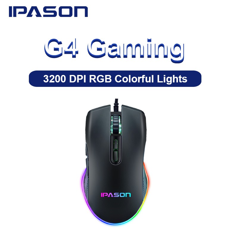 IPASON Professional Gaming Mouse RGB Backlight Wired Mice Game Optical ...