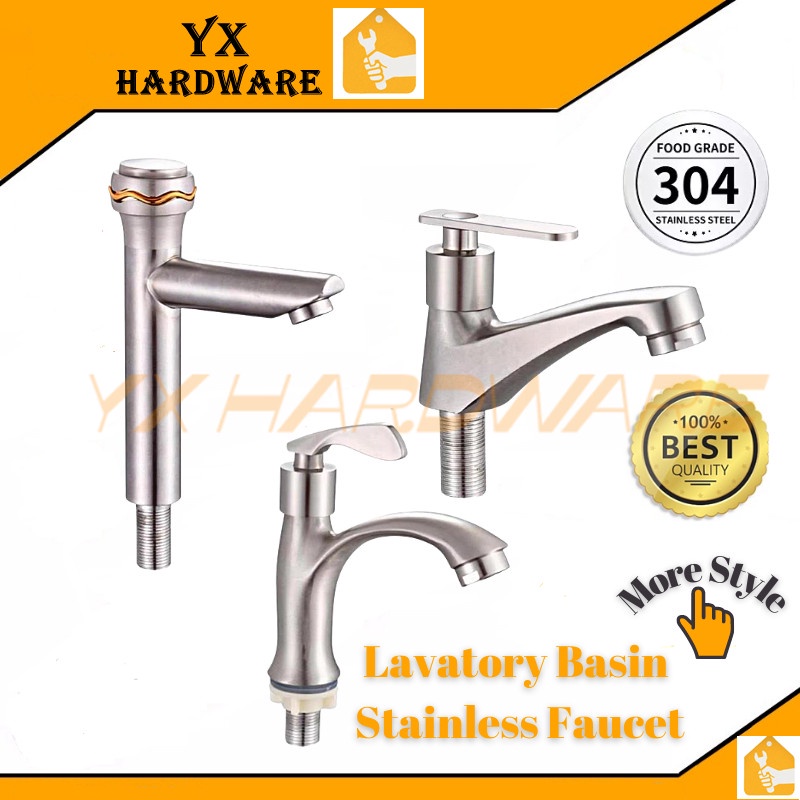 Lavatory Basin Stainless Faucet SUS304 Single Cold For Bathroom Kitchen ...