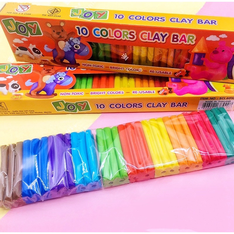10 in 1 Kidart modeling clay assorted colors for kids clay bar | Shopee ...
