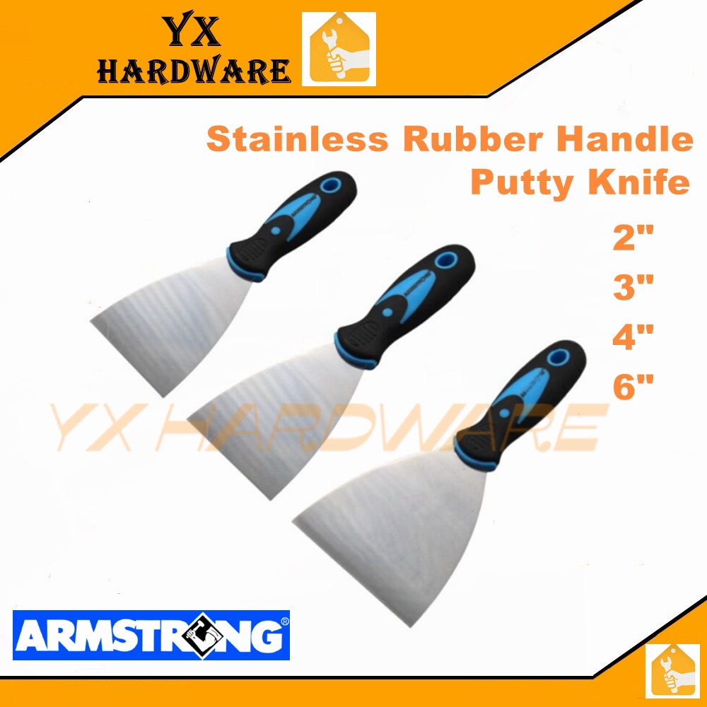 Soft Grip Paint Scraper Putty Knife Stainless Rubber Handle Wall Trowel ...