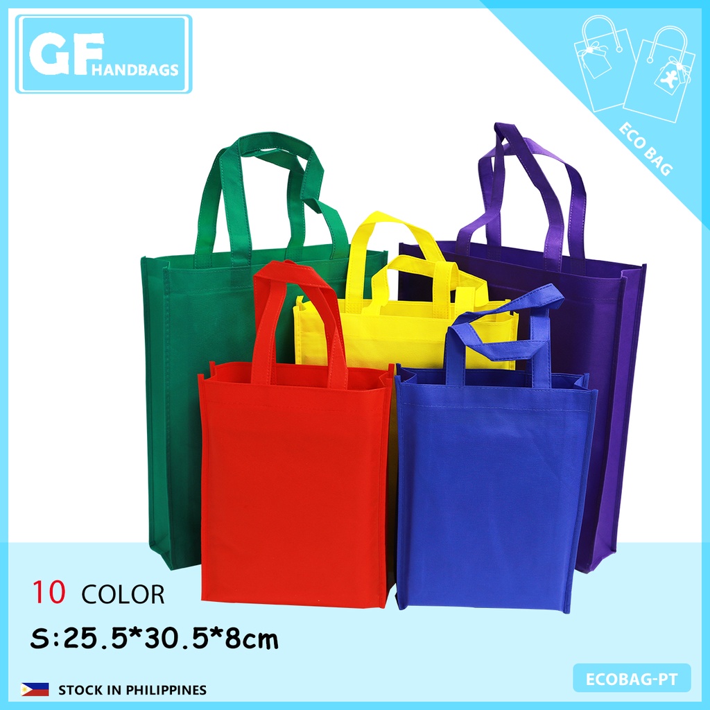 20pcs Expandable Eco Bag Reusable Shopping Storage Handbag Non-woven Packaging Top Handle Ecobag ...