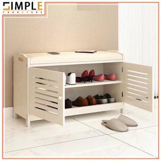 Shoe cabinet shoe locker door change shoe stool sofa stool double door ...