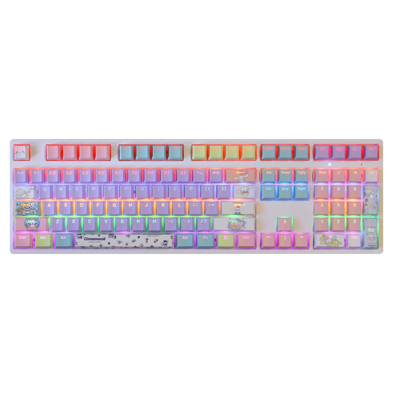 108 Keys Cafe Cinnamon Keycaps Anime Cartoon Mascot Theme Backlight ...