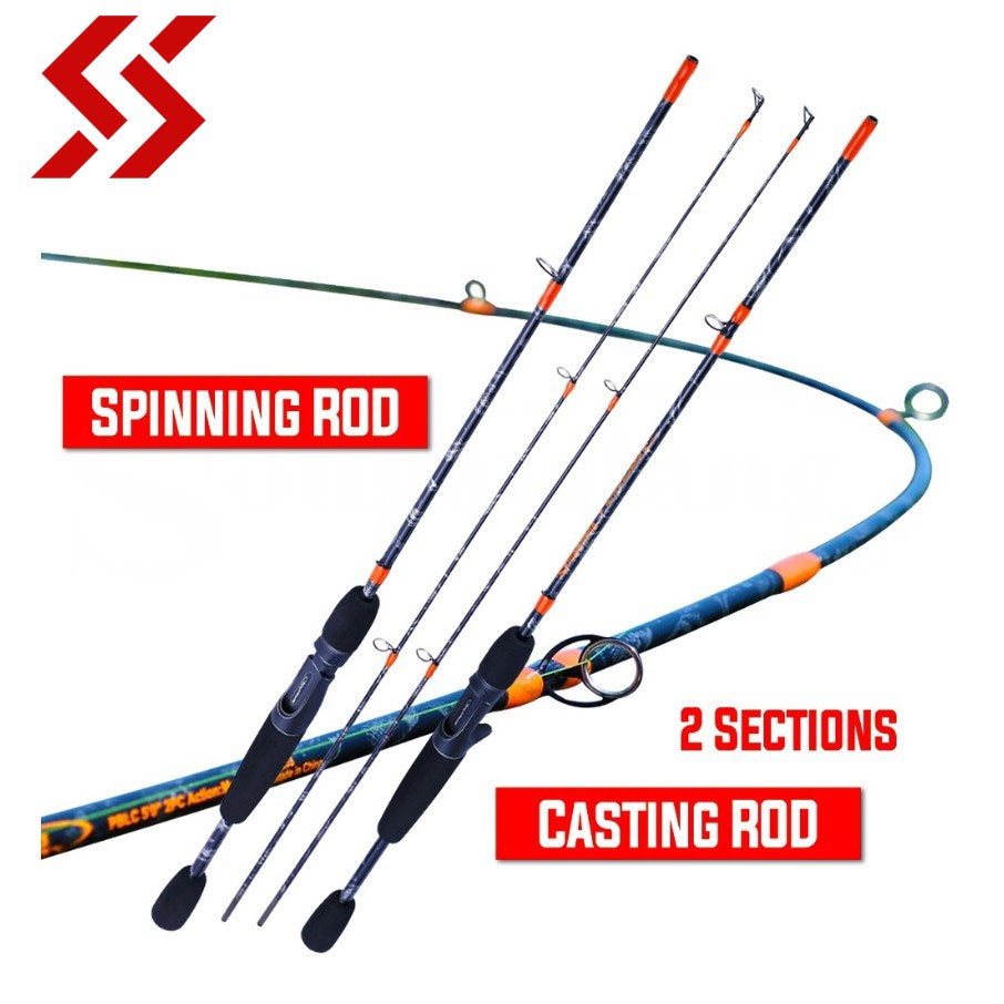 Sougayilang Fishing Rod 2 Section 5Ft Spinning Casting Fishing Rod Bass ...