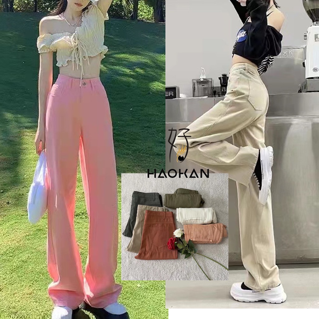 Neutral Baggy Pants Wide LegsHigh Waist Pants for Women Men Brown Pants ...