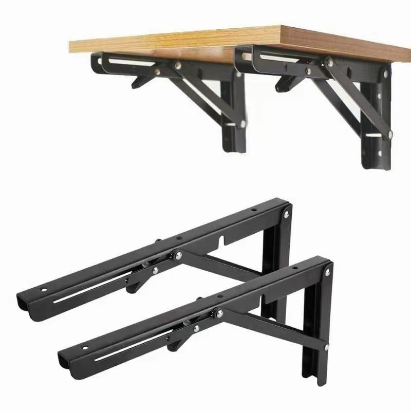 2PCS Folding Angle Bracket Adjustable Wall Mounted Folding Table Shelf ...