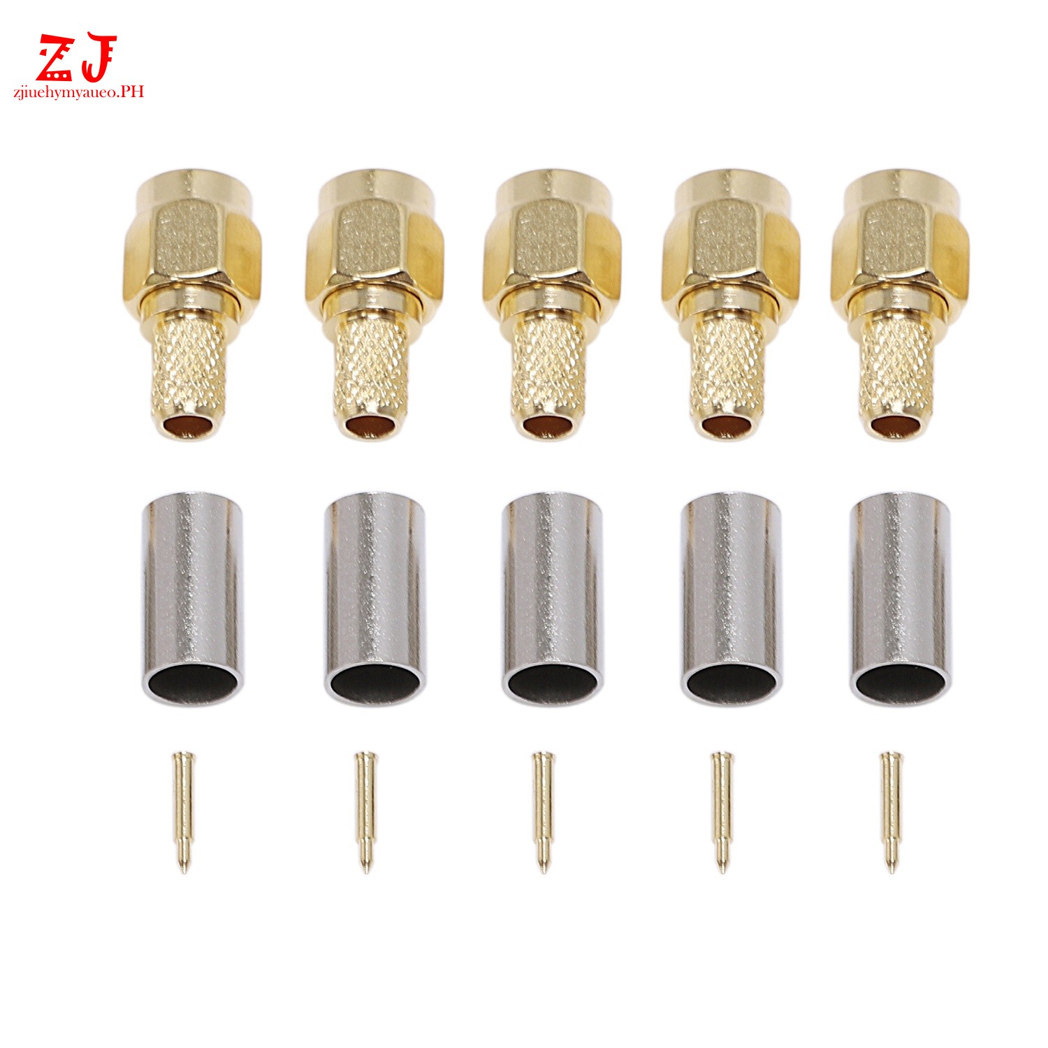 COD Ready 5pcs SMA Male Plug RF Coaxial Connector Crimp for RG58 RG142 RG400 LMR195 RG223 ZJP ...