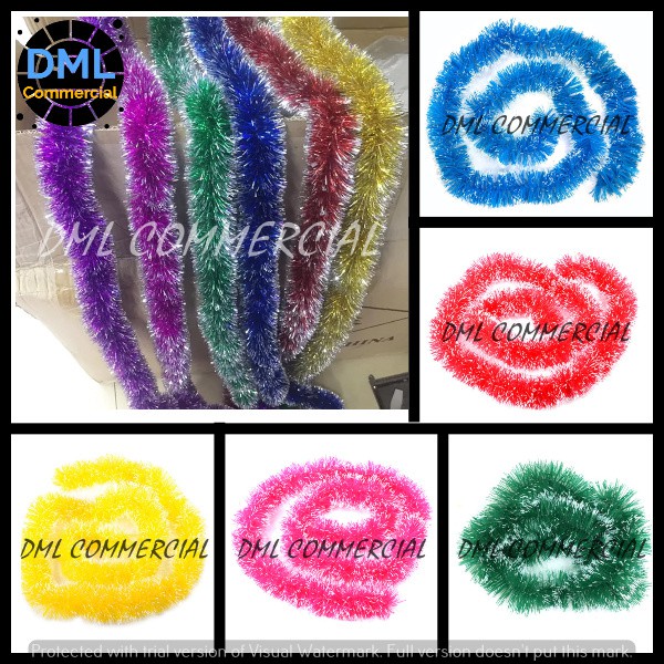 (DML-3616) 1 PC Christmas Tinsel Garland (1.5 METERS) Christmas Tree ...