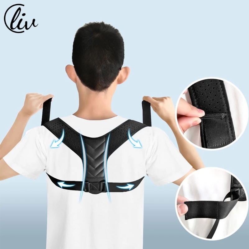 Adjustable Back Shoulder Posture Corrector Belt Clavicle Spine Support ...