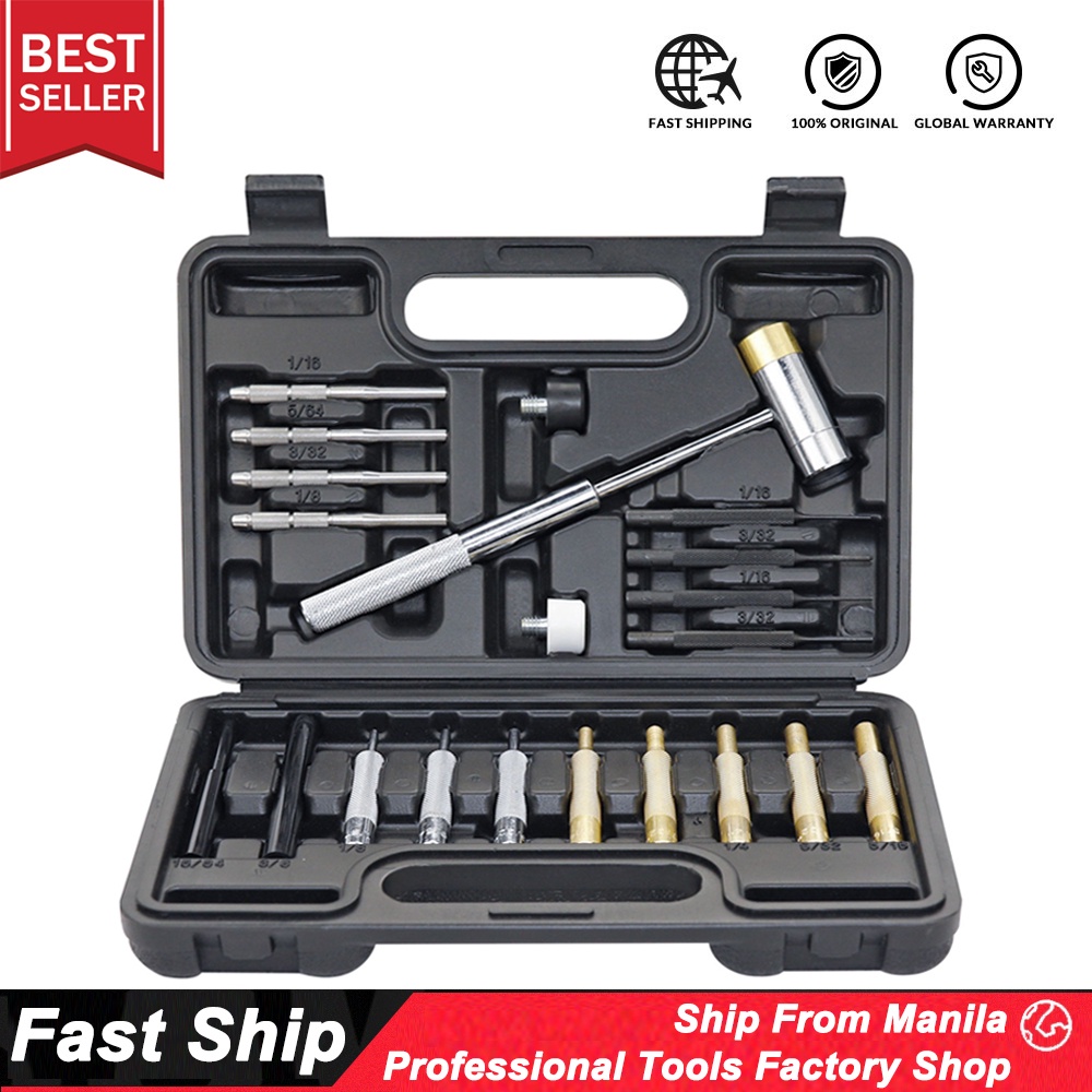 21Pcs Roll Pin Punch Set, Made of Solid Material Including Steel Punch ...