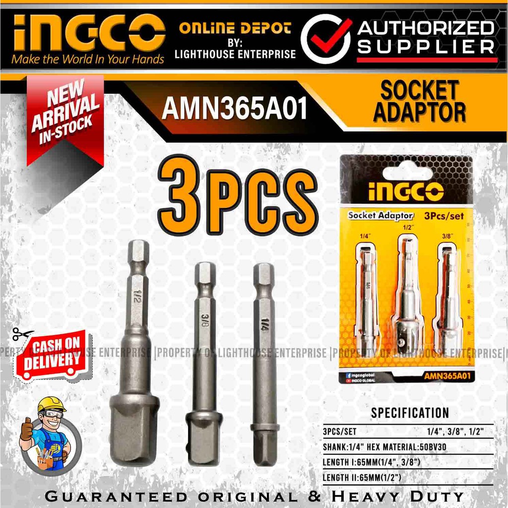 INGCO 3pcs Socket Adaptor Set (AMN365A01) *LIGHTHOUSE ENTERPRISE ...