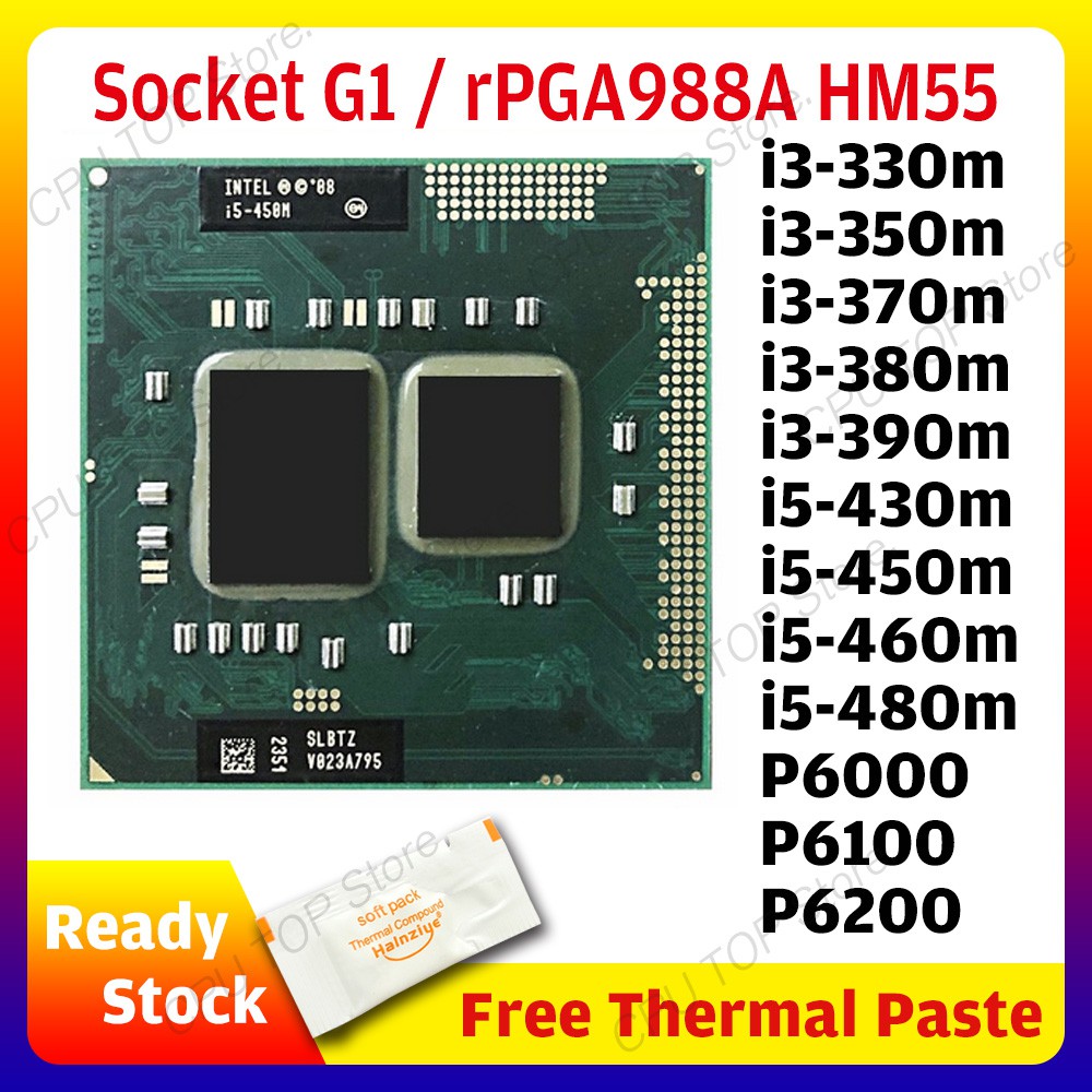 ⚡️ Intel core I5 480M 460M 450M 430M I3 390M 380M 370M 350M 330M P6000 ...