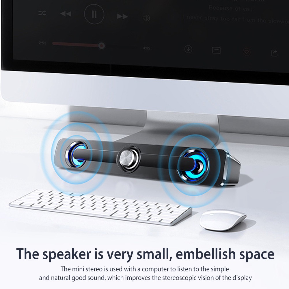 Computer Bluetooth Speaker Desktop Soundbar Speakers Double Horn 4 ...