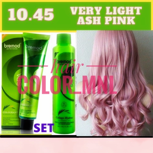 BREMOD 10.45 VERY LIGHT ASH PINK COLOR SET WITH OXIDIZER (100ML ...