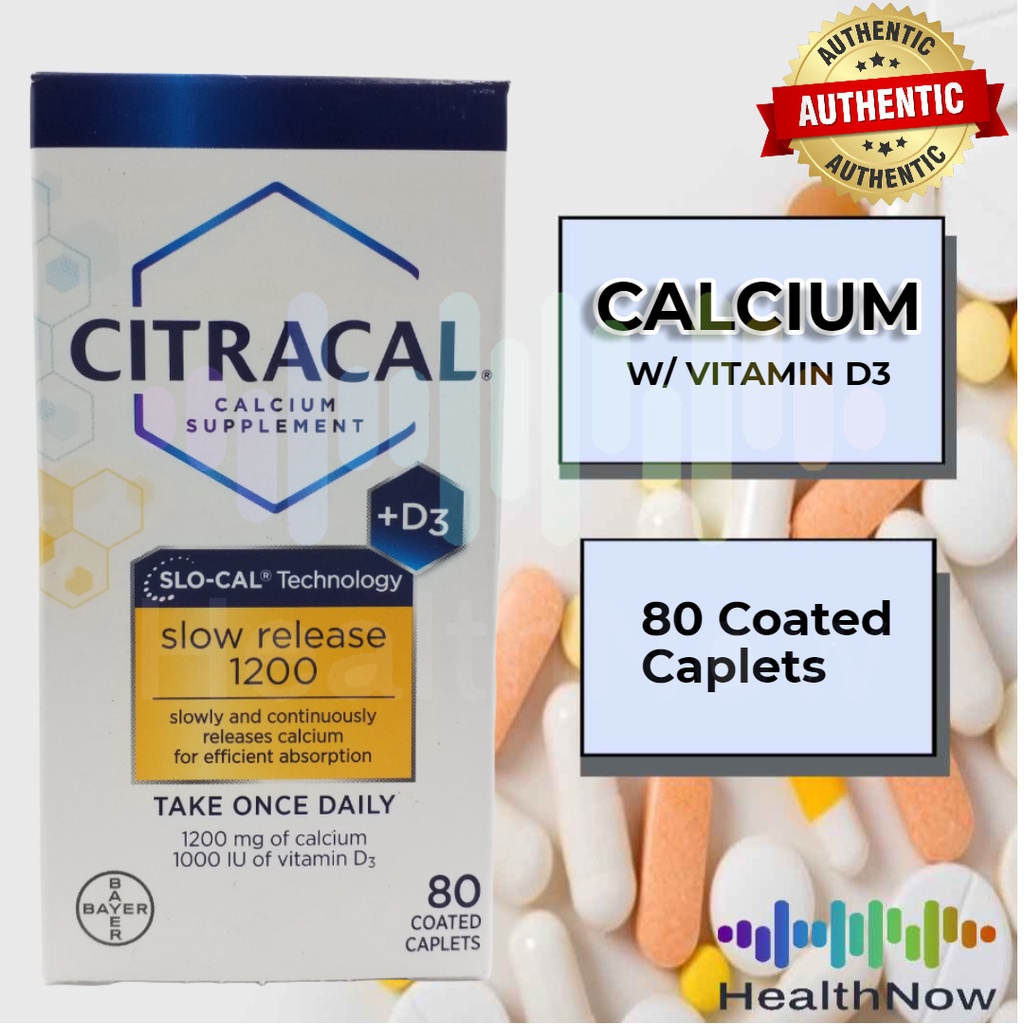 Citracal Calcium Supplement Slow Release 1200 + D3 80 Coated Tablets ...