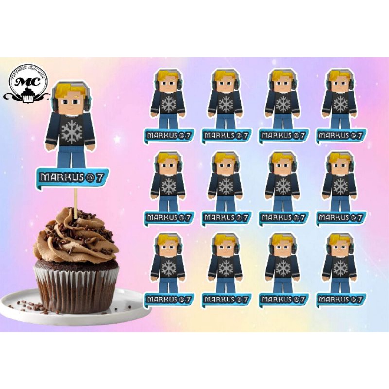 Blockman Go Customize Cupcake Topper 12pcs per pack | Shopee Philippines