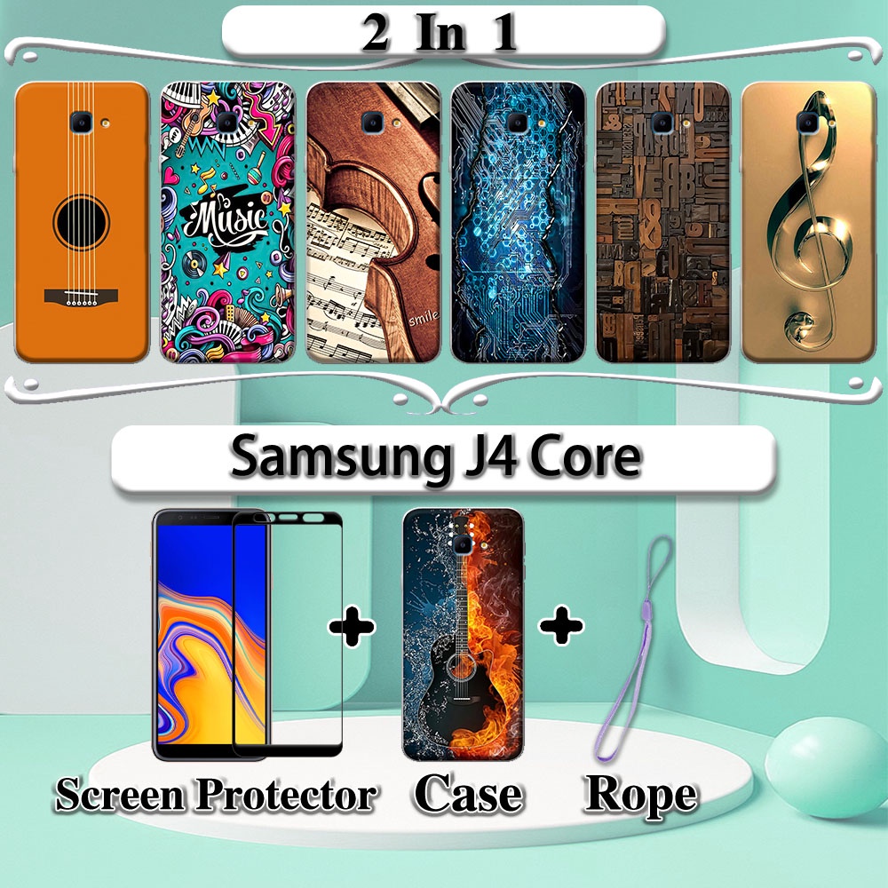 2 IN 1 Samsung J4 Core Case with Tempered Glass Curved Ceramic Screen ...
