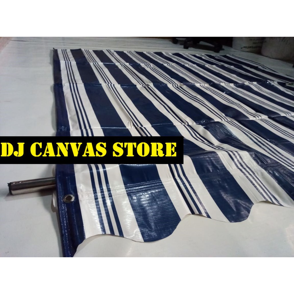 6ft x 12ft HIGH QUALITY ROLL UP ROLL DOWN AWNING STRIPE Tarpaulin ...