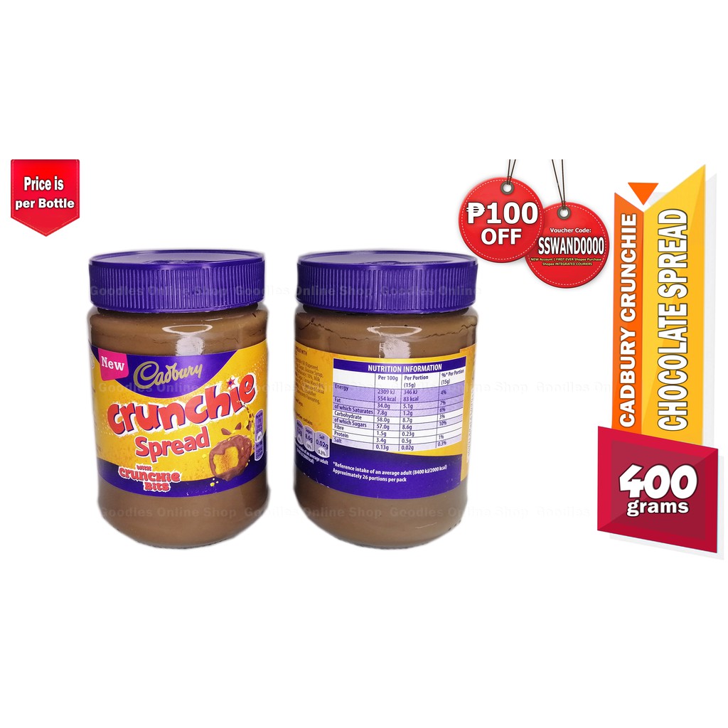 400grams Cadbury Crunchie Chocolate Spread Crunchie Spread | Shopee ...