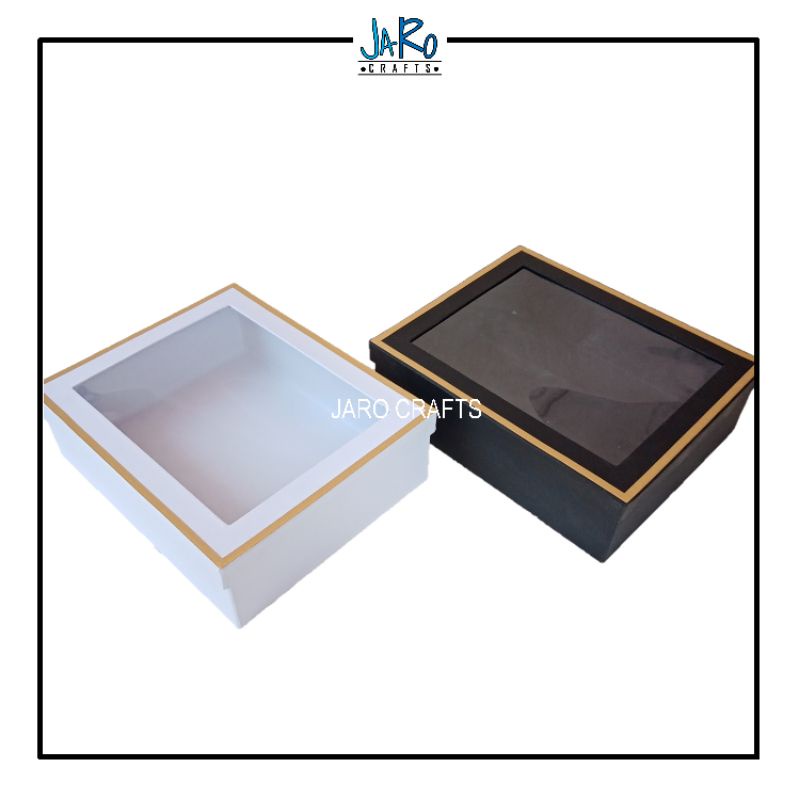 10x8x3 inches - Rectangular Hard Box / Gift Box with Acetate Window and ...