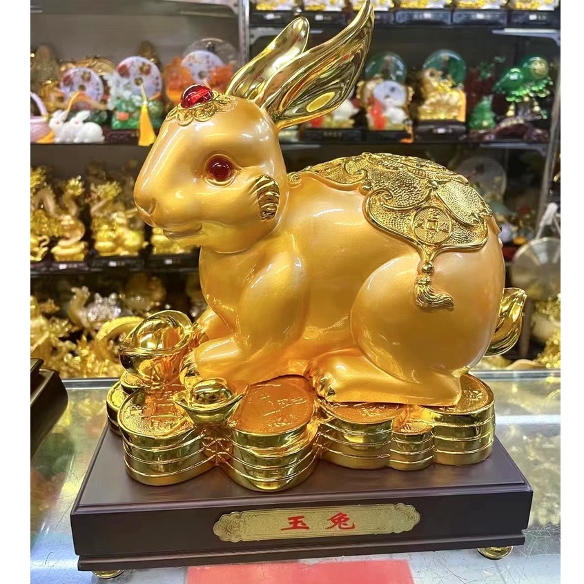 WEALTH INVITING GOLDEN RABBIT ON GIANT INGOT COINS 2023 LUCKYCHARM ...