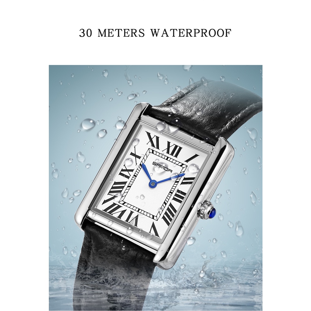 Sanda Rectangular Wrist Watches for Women Silver Case Ladies Watches ...