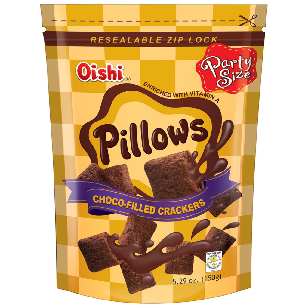 Oishi Pillows Filled Crackers Chocolate 150g | Shopee Philippines