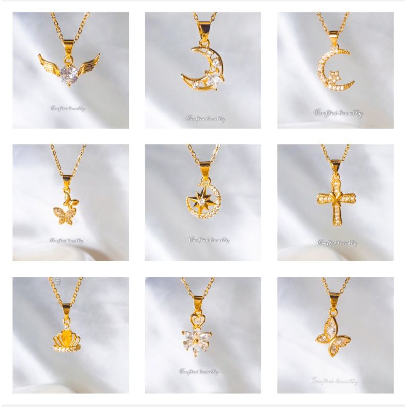 Necklace gold FREE BOX classy, trendy and affordable | Shopee Philippines