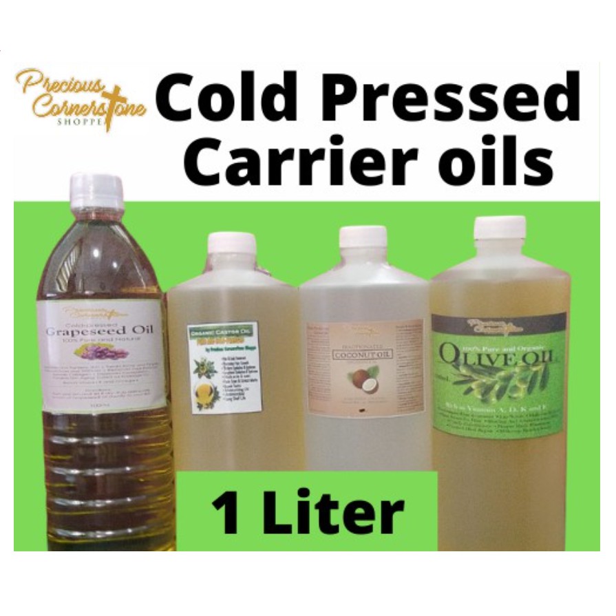 PCS Carrier Oils 1Liter/500ml Grapeseed, Castor, Fractionated and Olive ...