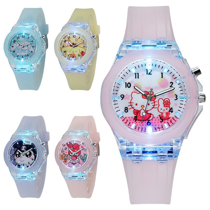 Relo for Kids Sanrio Cartoon Kids Watch Luminous LED Watch Hello Kitty ...