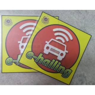 E-hailing Sticker Pelekat kenderaan ehailing Grab E hailing sticker ...