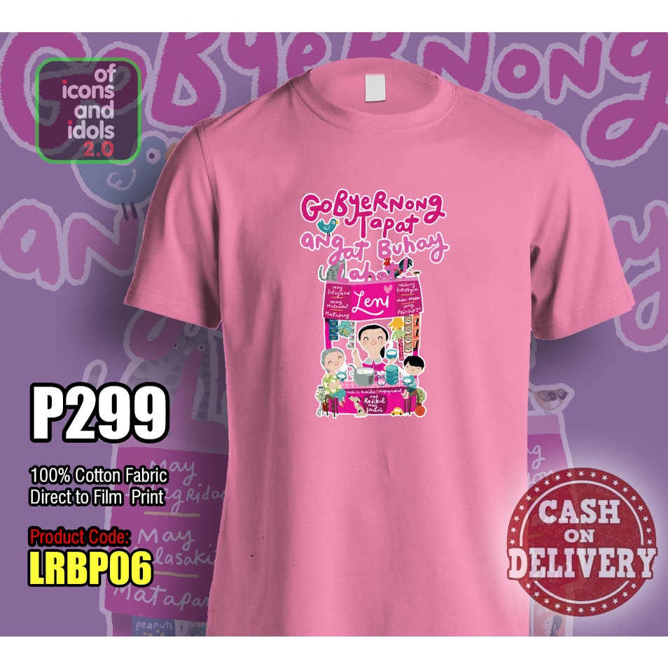 LENI ROBREDO "Gobyernong Tapat, Angat-buhay Lahat" t-shirt | Shopee ...
