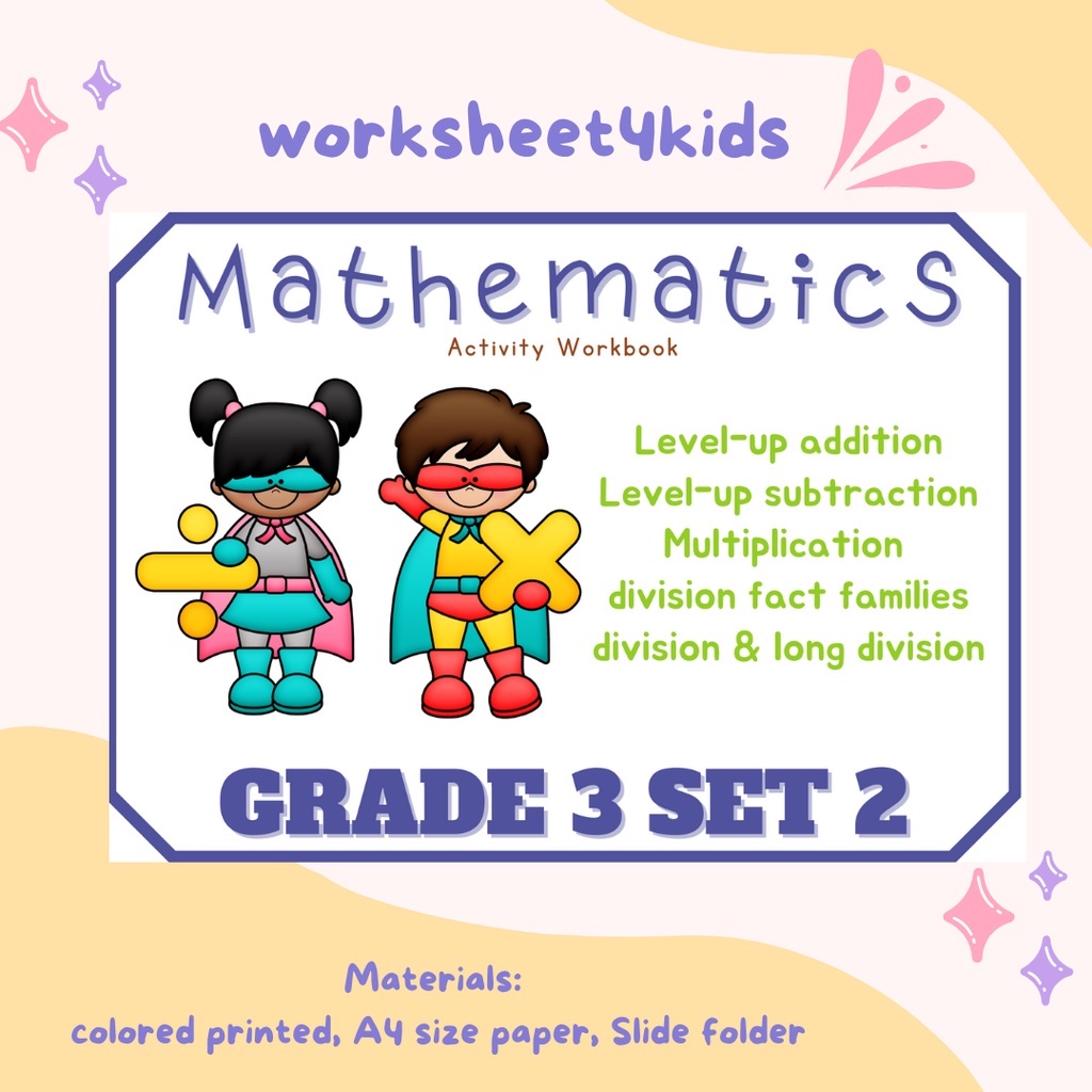 66, PAGES GRADE 3 MATHEMATICS WORKBOOK SET 2 - 2 PAGES PER SHEET ...