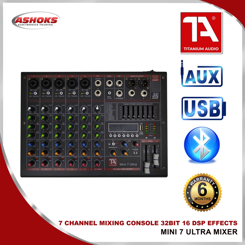 Titanium Audio Mini 7 Ultra Mixer / 7 Channel Mixing Console / 32BIT ...