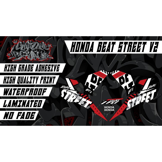 Honda Beat Street V2 Stock Decals Set (Red) | Shopee Philippines