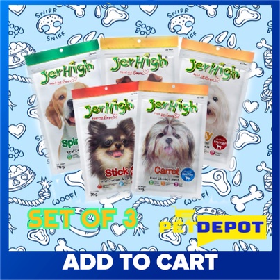 Jerhigh [Set of 3] Premium Dog Snack Great Taste for Great Happiness ...