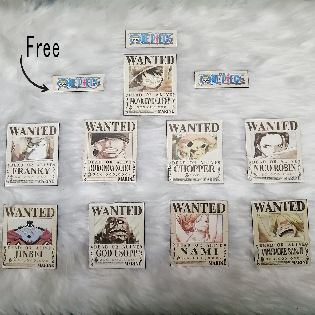 Ref Magnet Anime - One piece Wanted Poster Design ( inspired) | Shopee ...