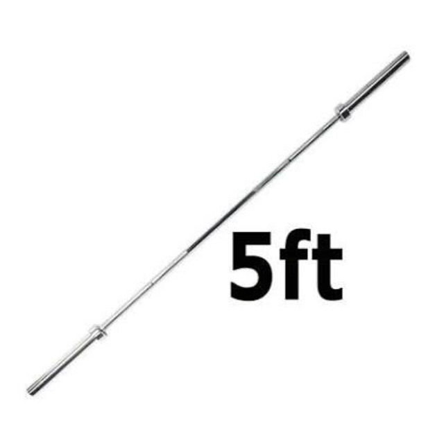 5 feet (ft) / 60 inches long bar with screw or spin locks chrome ...
