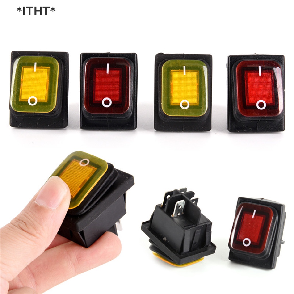 [[ITHT]] Waterproof 4 Pin 12V LED Rocker Toggle Switch Momentary Car ...