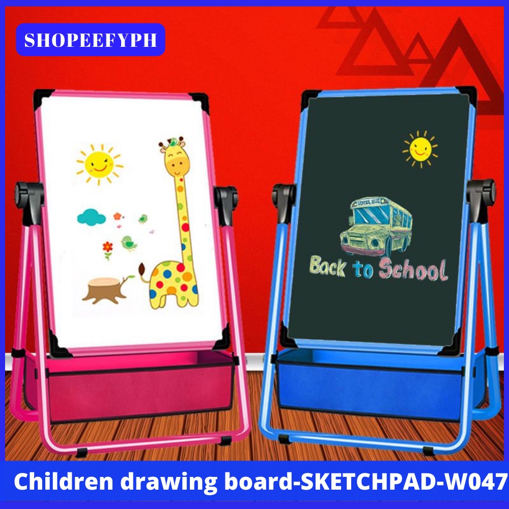 Multipurpose Foldable Whiteboard/Blackboard Easel For Kids- Drawing ...