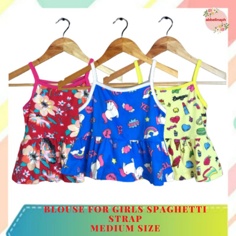 Spaghetti Blouse for girls-(Thea) | Shopee Philippines