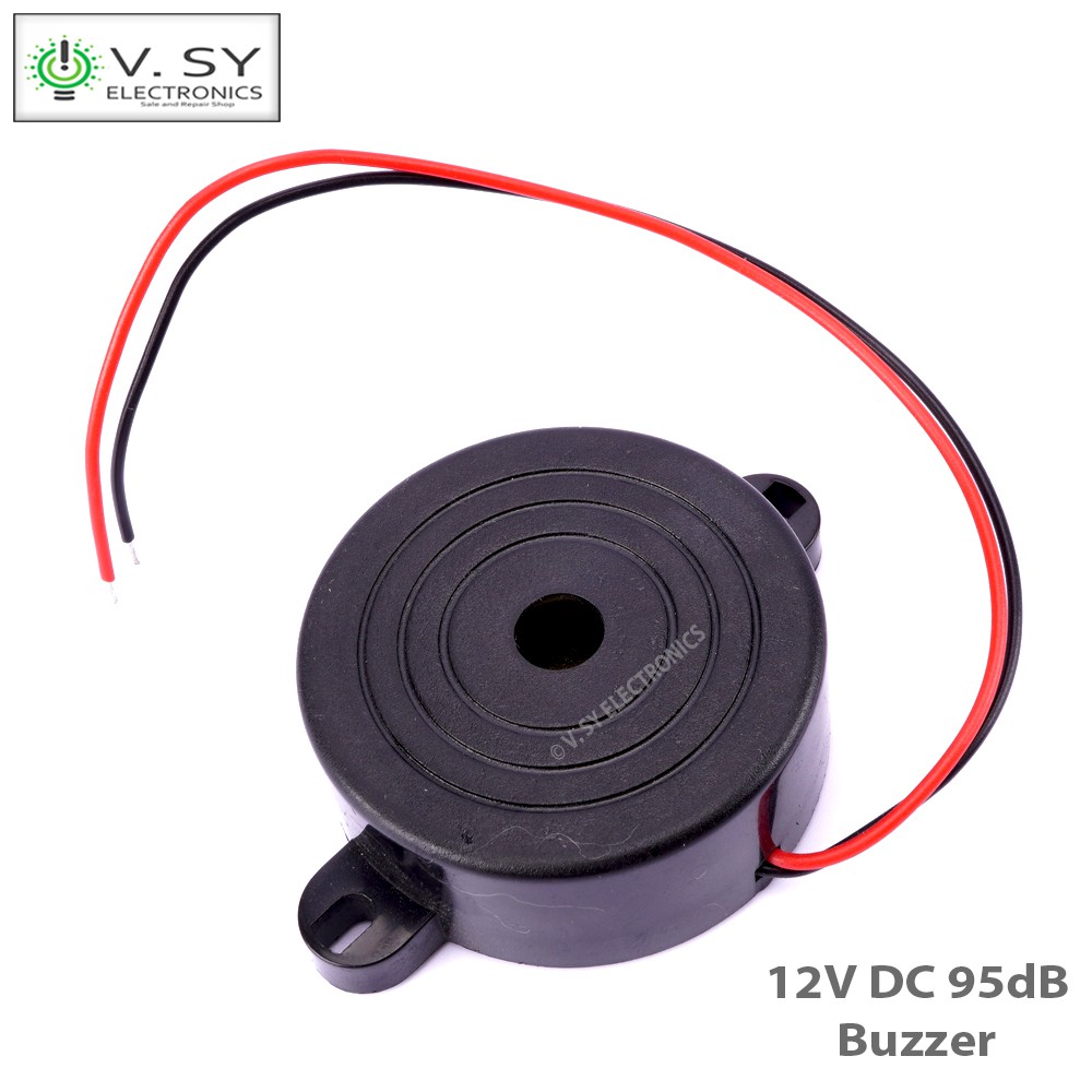 Black 12V DC High Decibel 95dB Electronic Buzzer Beep Alarm 3V ~ 24V DC for Arduino | Shopee ...