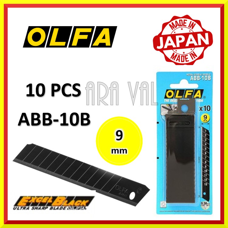 Olfa Blade ABB-10B 9mm Excel Black Made in Japan Cutter Blade | Shopee Philippines