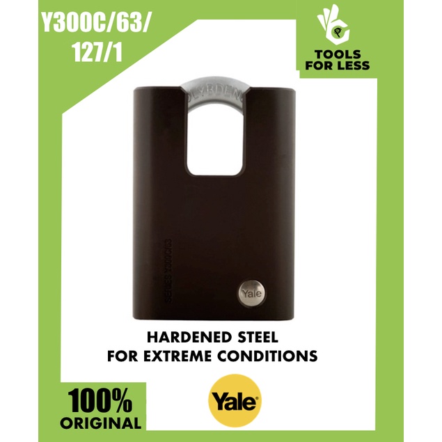 Yale Black Series Hardened Steel Molybdenum Closed Shackle Padlock for ...