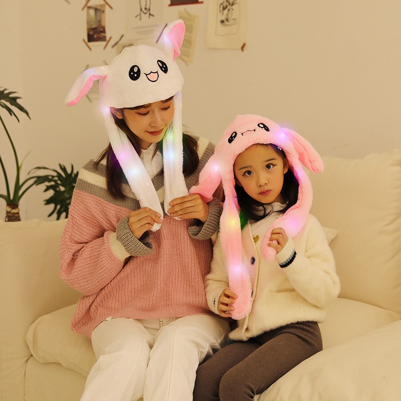 Tik Tok Rabbit Ear Cap With LED Lamp Furry Cap Move Hat Pikachu Yellow ...