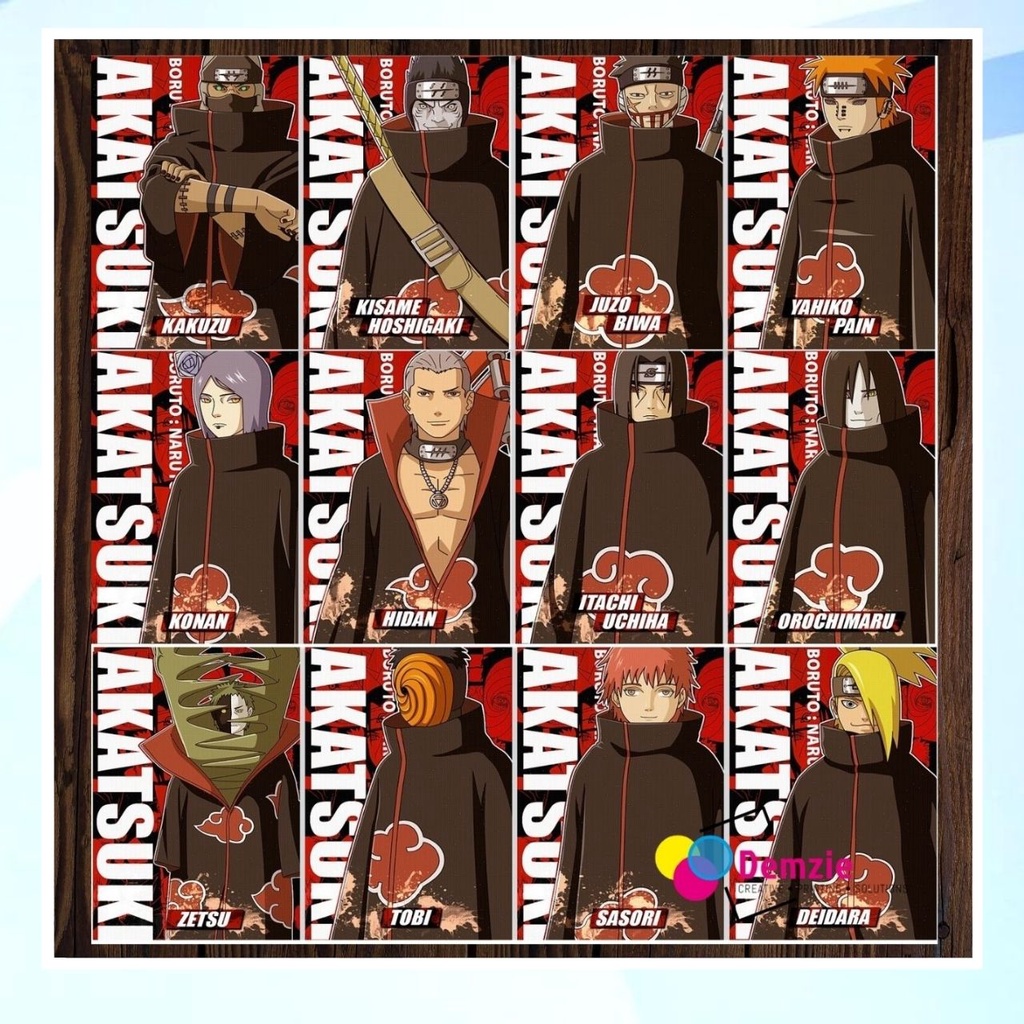AKATSUKI POSTERS (Set of 12 pcs) : A4 Anime Poster HD Prints | Normal ...