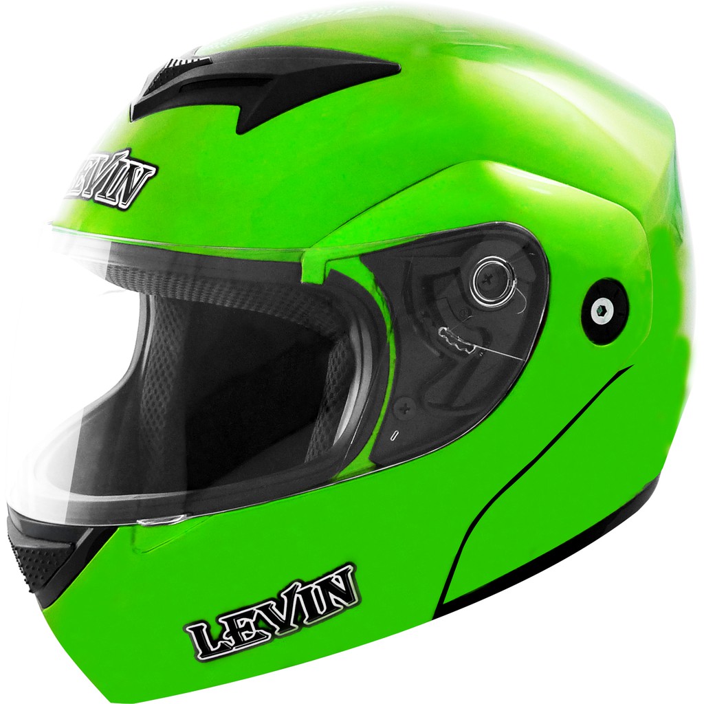 LEVIN Modular J1400 Plain Helmet (Neon Green) | Shopee Philippines