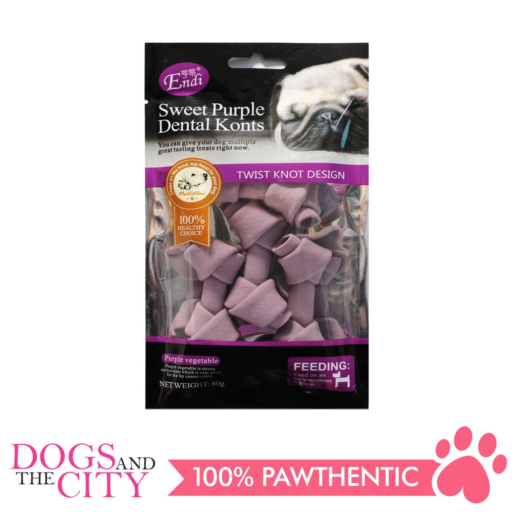 Endi E009 Sweet Purple Dental Knots Dog Treats 80g | Shopee Philippines